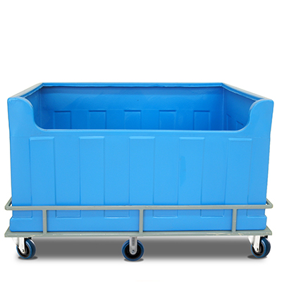 Mobile poly tub large - bulk linen or laundry tub on wheels | Castors ...